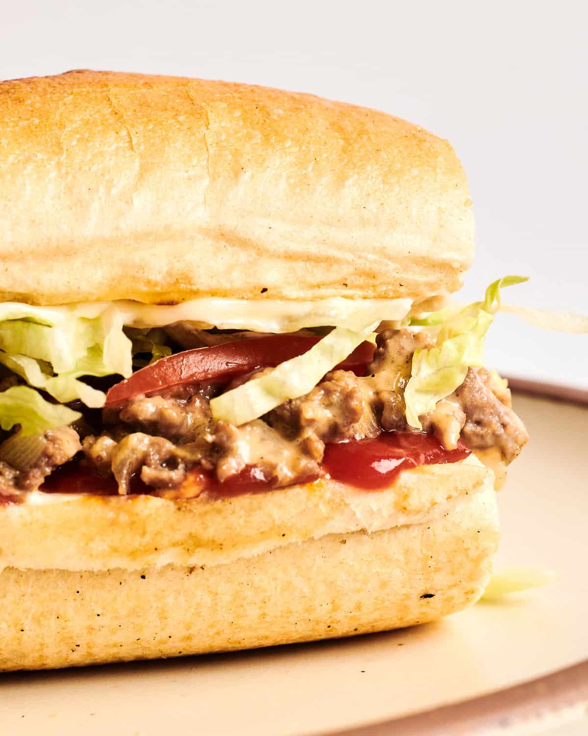 Homemade Harlem's chopped cheese sandwich