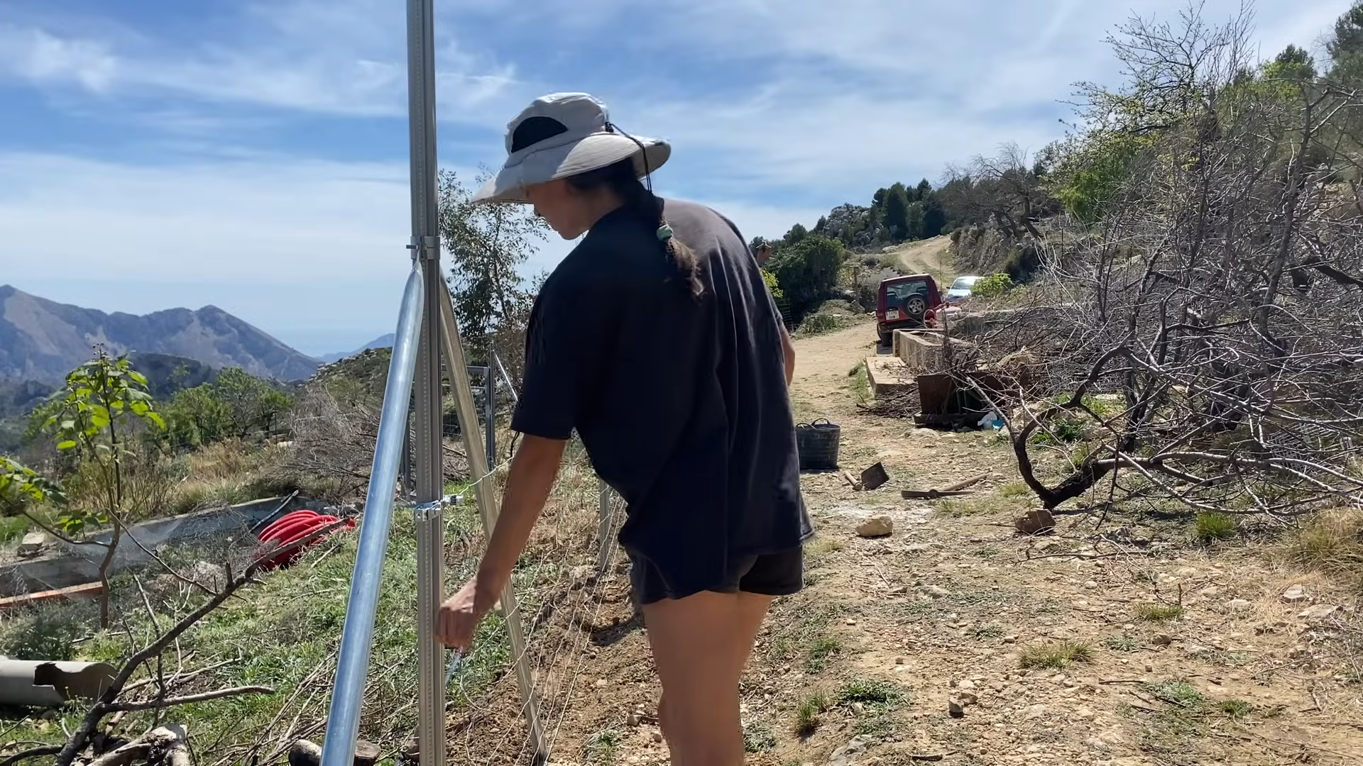 Installing the first section of a new fence
