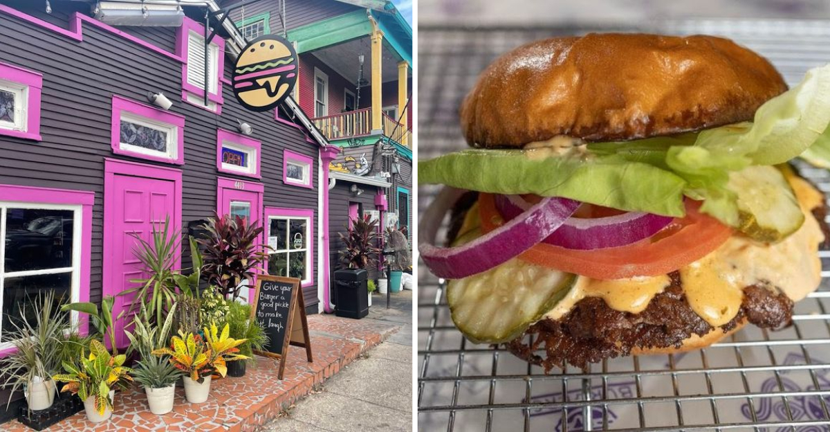 This Louisiana burger spot has a purple building, arcade games and a ...