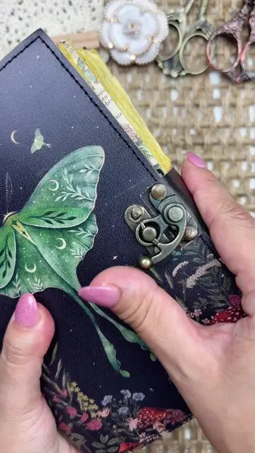 Relaxing ASMR botanical scrapbook journal spread