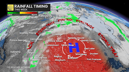 'Ring of fire' storm potential covers the Prairies amid heat