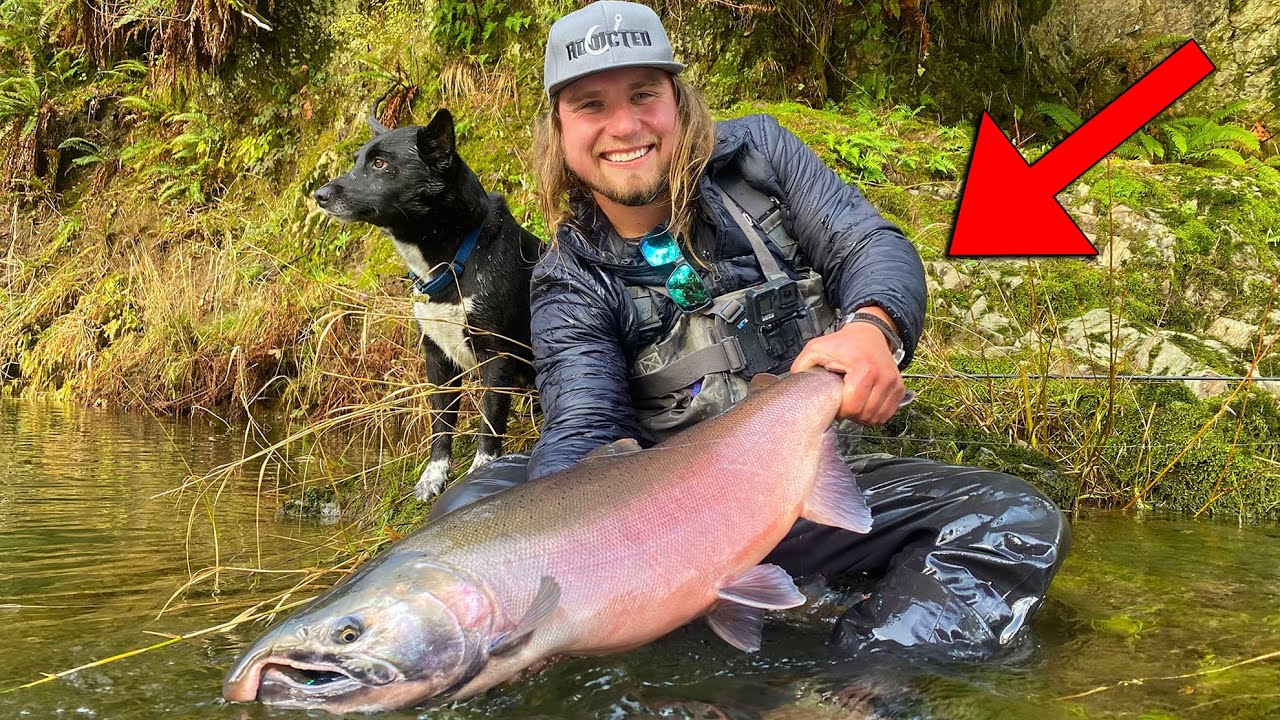 The biggest COHO salmon of my life! (Exploring new river!)