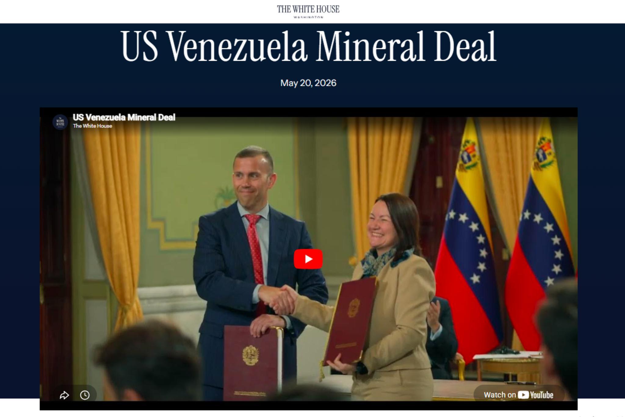 'US Venezuela mineral deal' video reminds of expanding US.-Venezuela ...