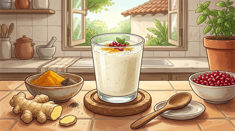 Se você misturar kefir com açafrão, gengibre, pimenta-do-reino e romã ...