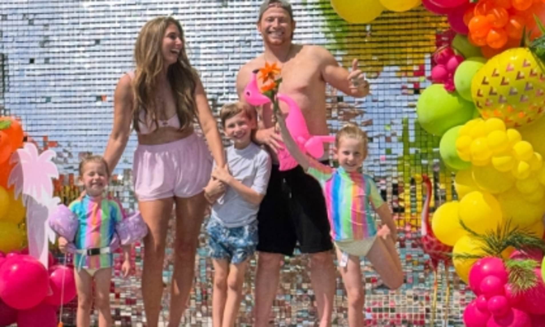 Stacey Solomon and Joe Swash host a huge pool party at their home to ...