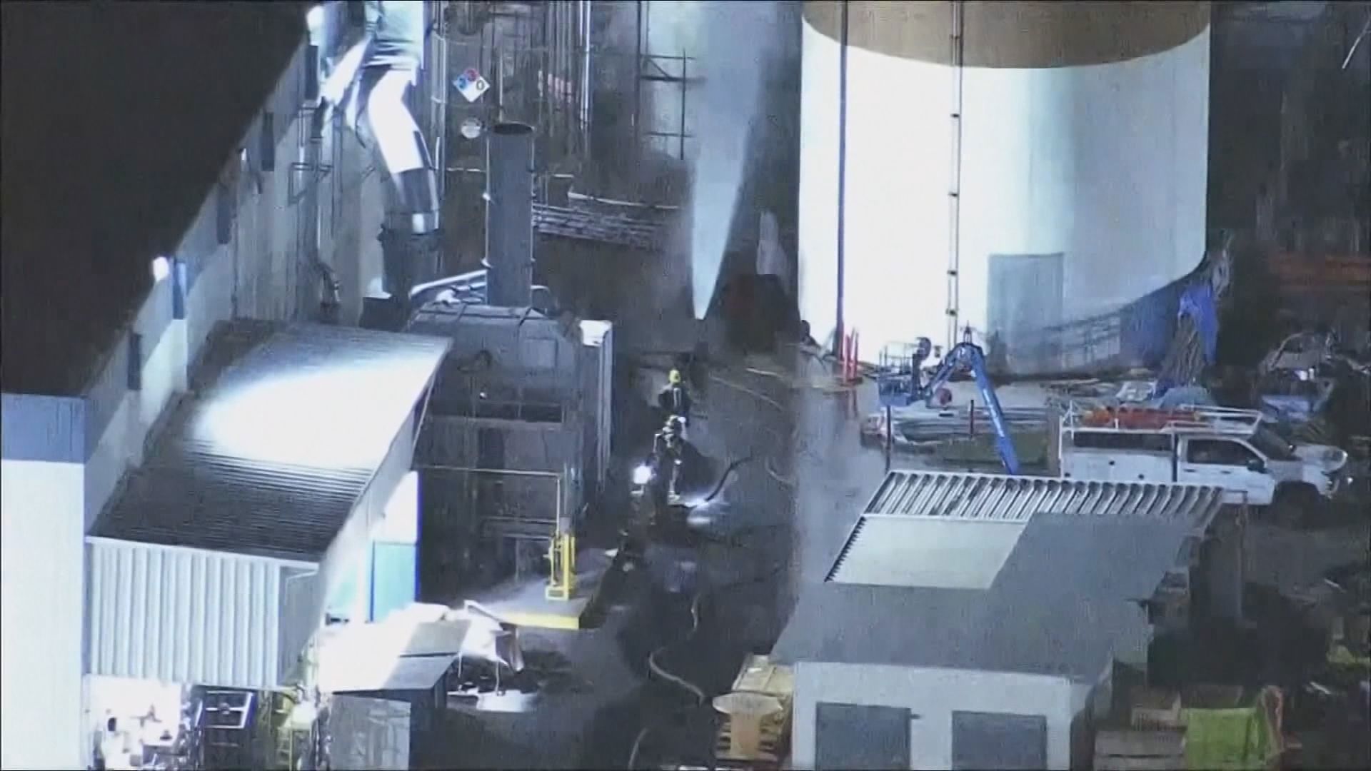 Crews probe crack in toxic chemical tank in California