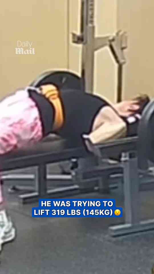 Gym-goer narrowly avoids disaster after heavy barbell slip