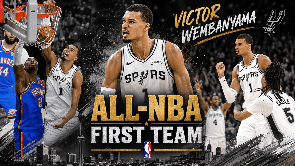 Wembanyama earns All-NBA First Team honors, first Spur since 2016-17