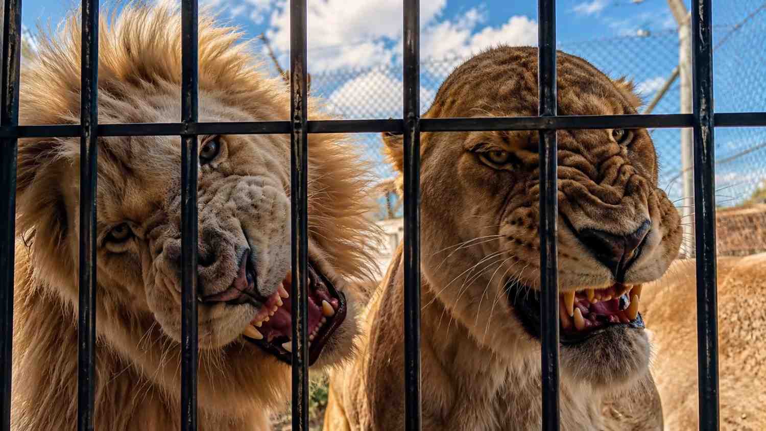 Clipping this lion’s claws became a serious operation