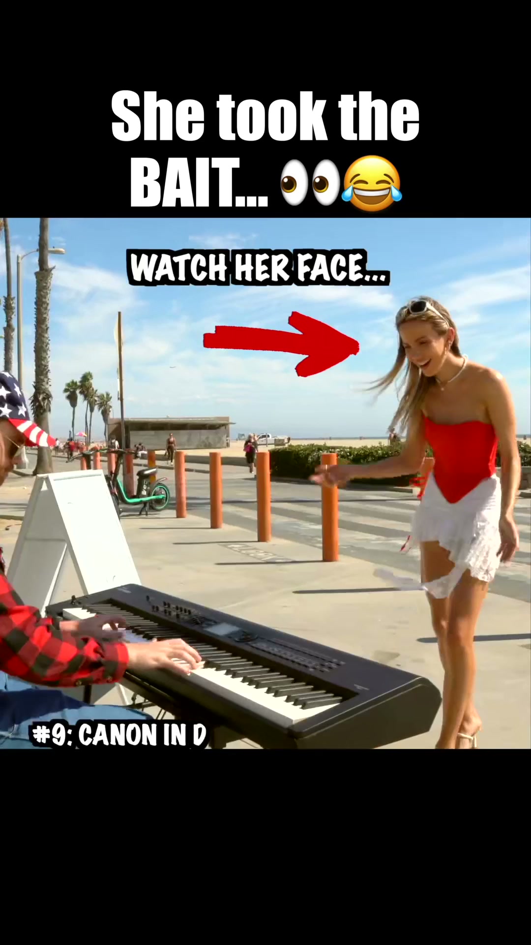 Watch her hilarious piano reaction!