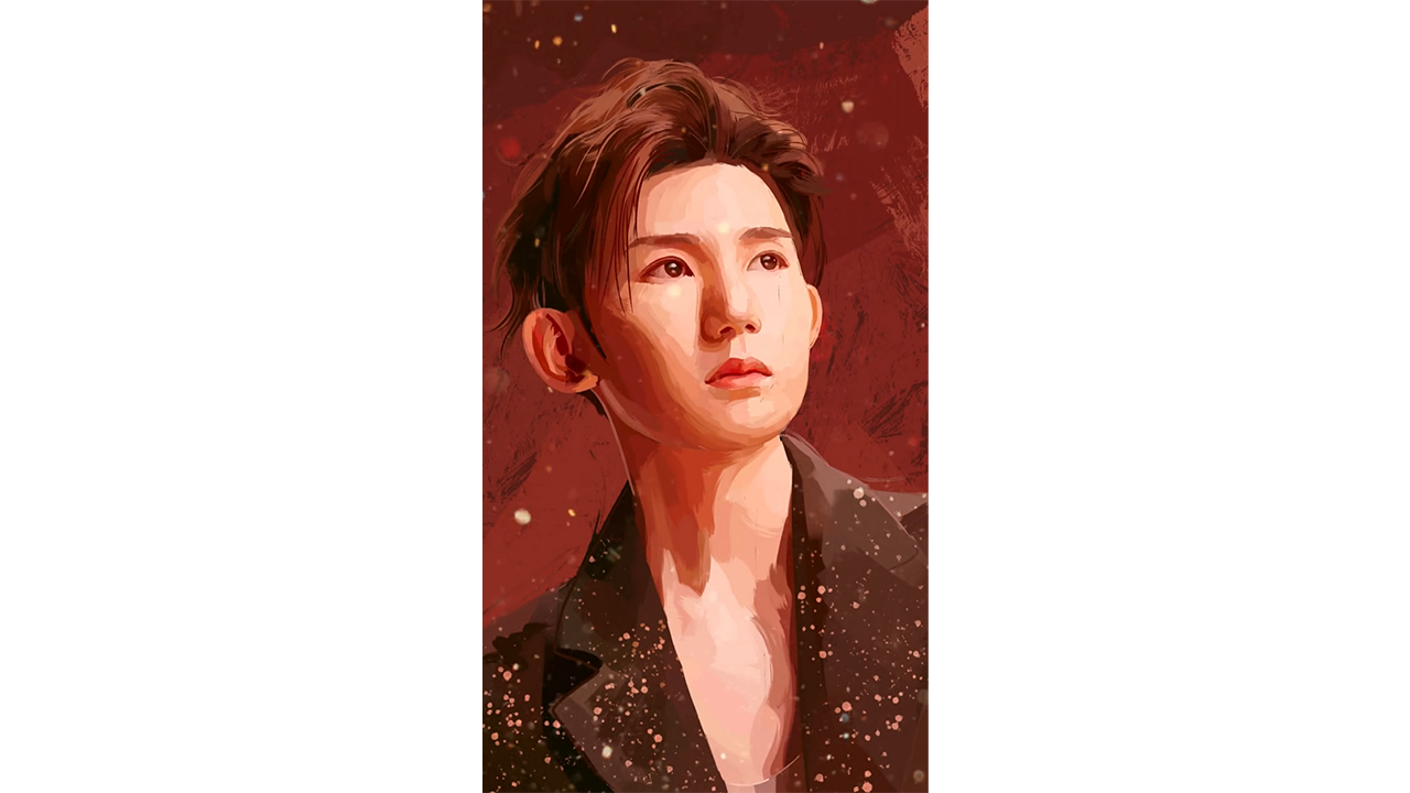 Modern character portrait illustration with soft glow effects and rich ...