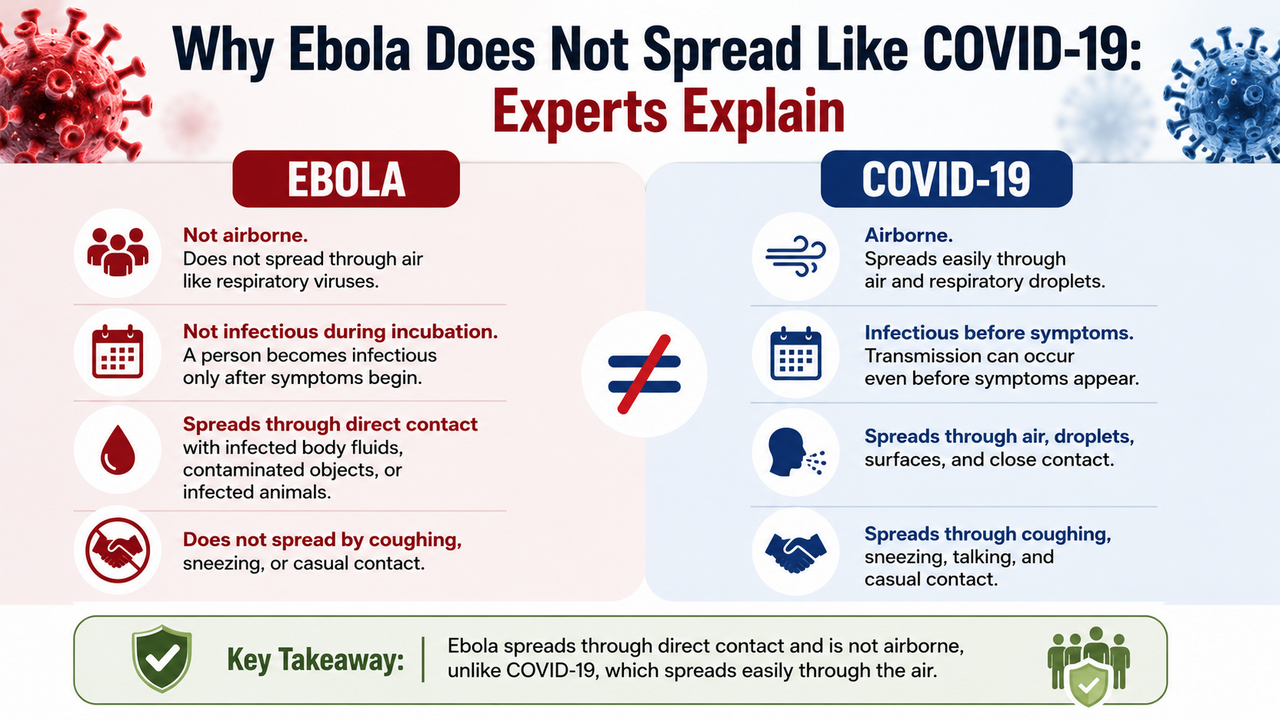 Why Ebola does not spread like COVID-19: Experts explain