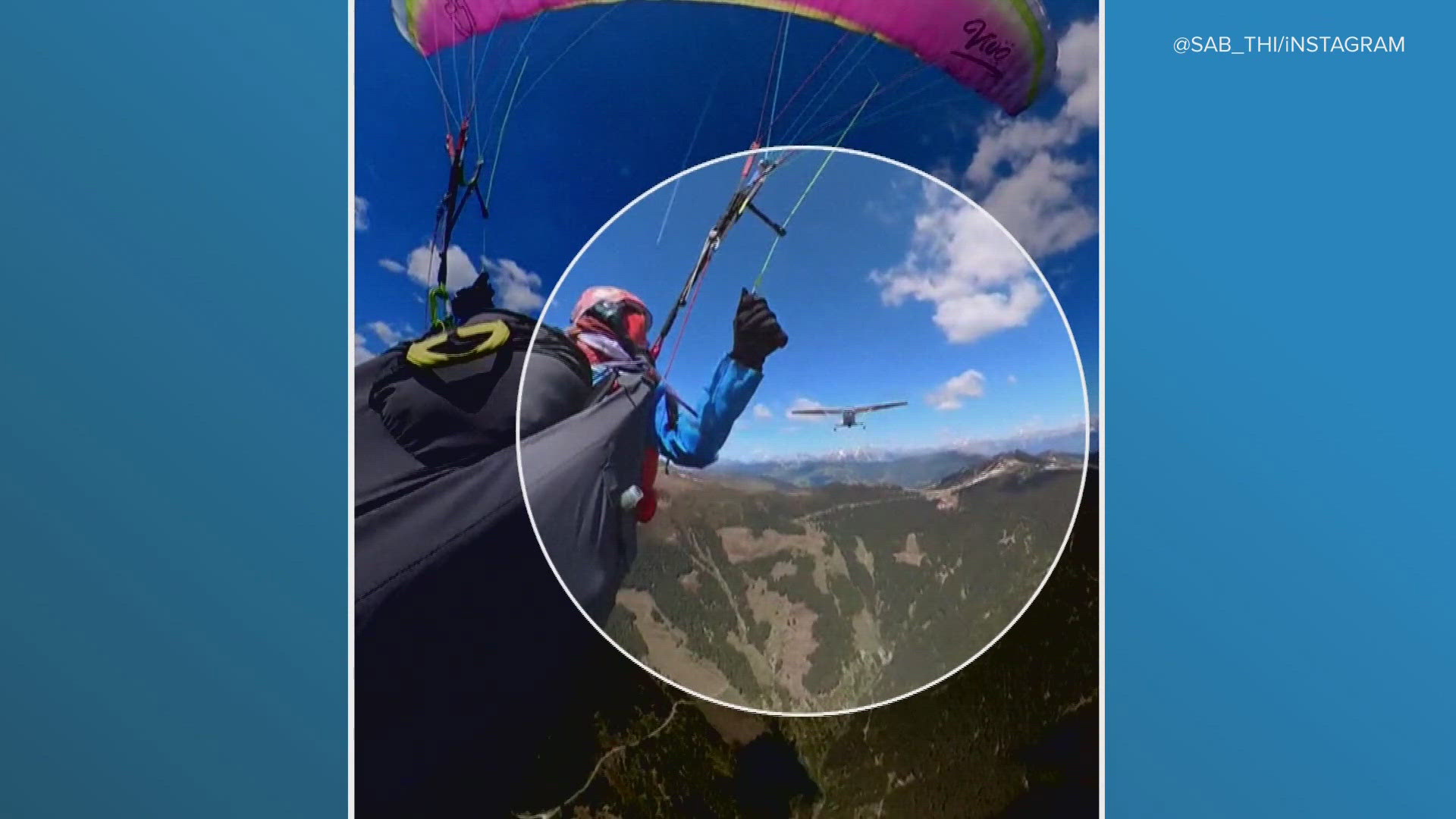 Plane hits paraglider's parachute