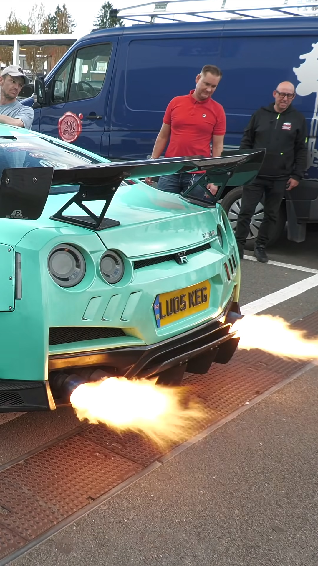 Tuner cars arrive with flames and big exhaust sound