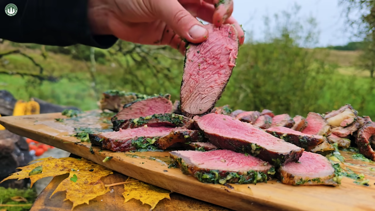 Watch how these tomahawk steaks cook perfectly over hot coals