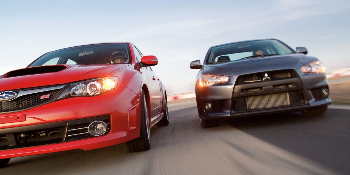 2008 Subaru WRX STI vs. Mitsubishi Evo X: The rivalry that still hits ...