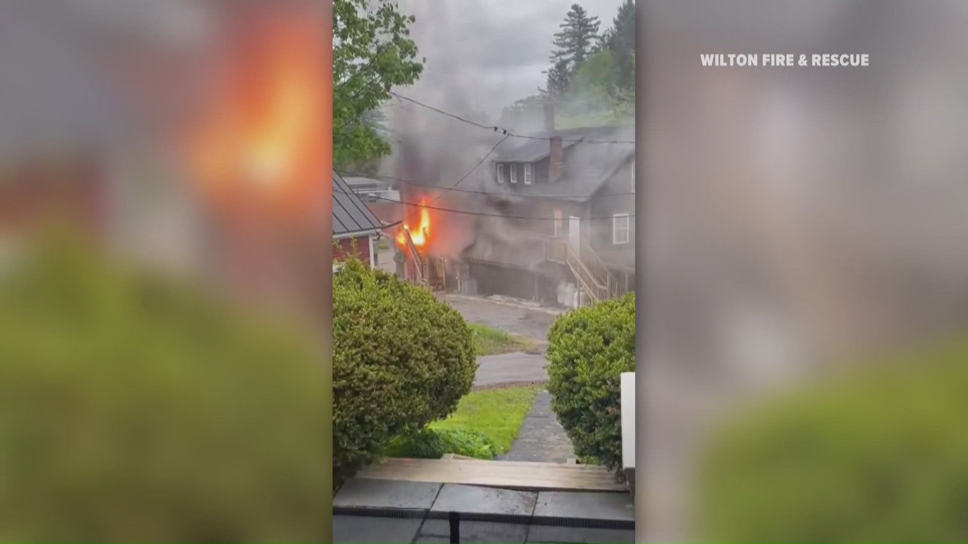 Wilton business catches fire Sunday
