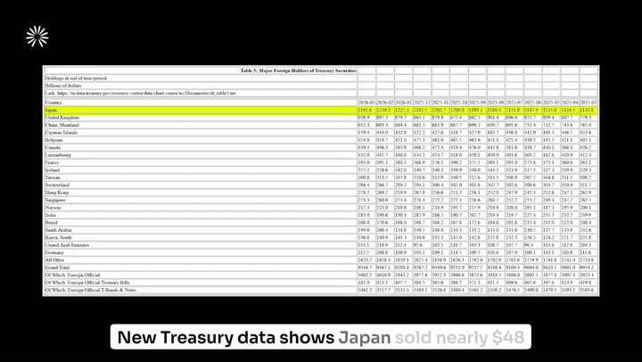 Countries trim US Treasury holdings