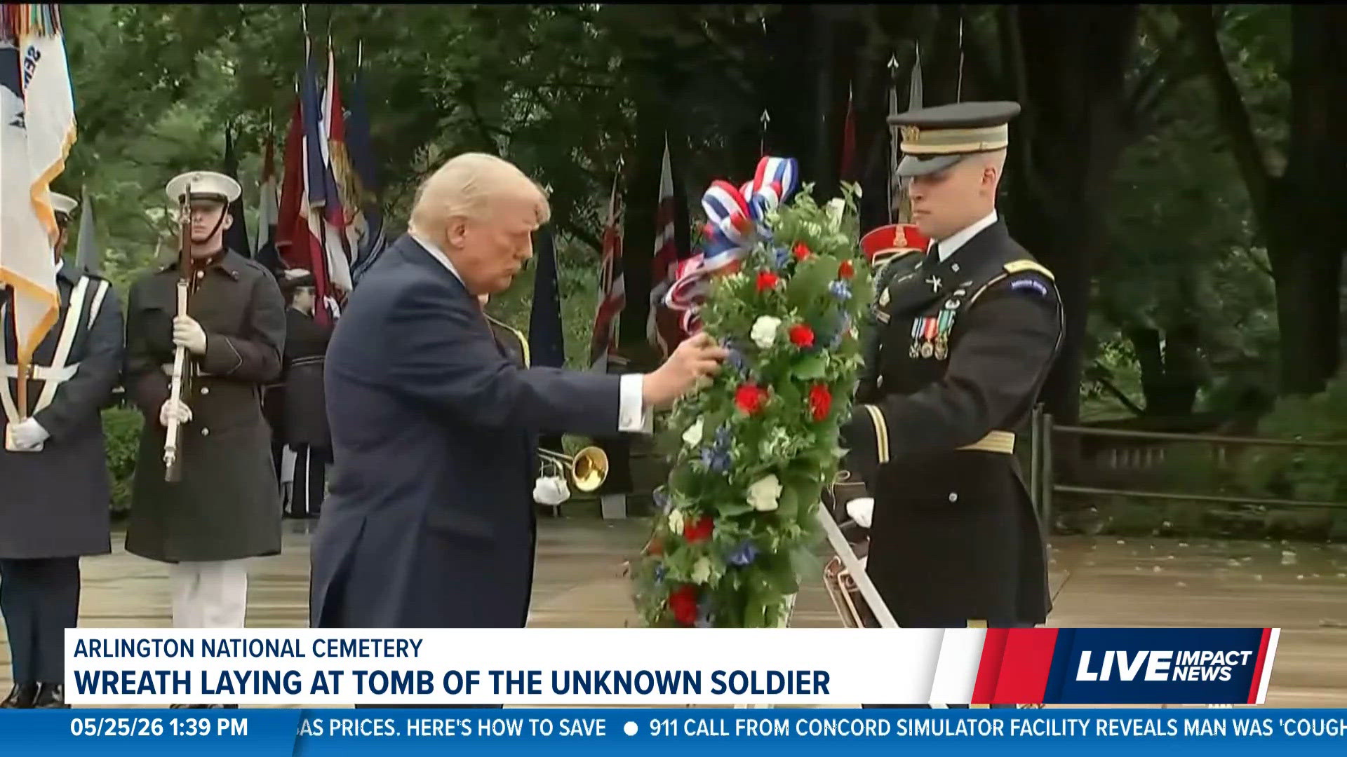 President Trump wreath laying at Tomb of the Unknown Solider