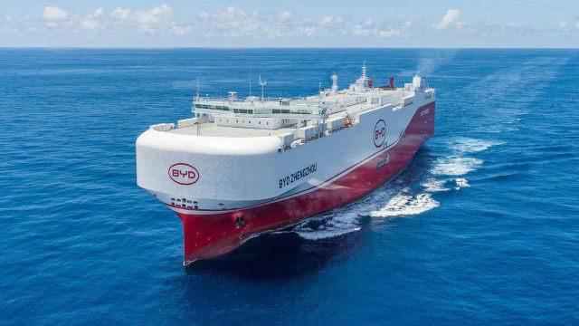 BYD dispatches its own carrier ship with nearly 5,000 cars bound for ...
