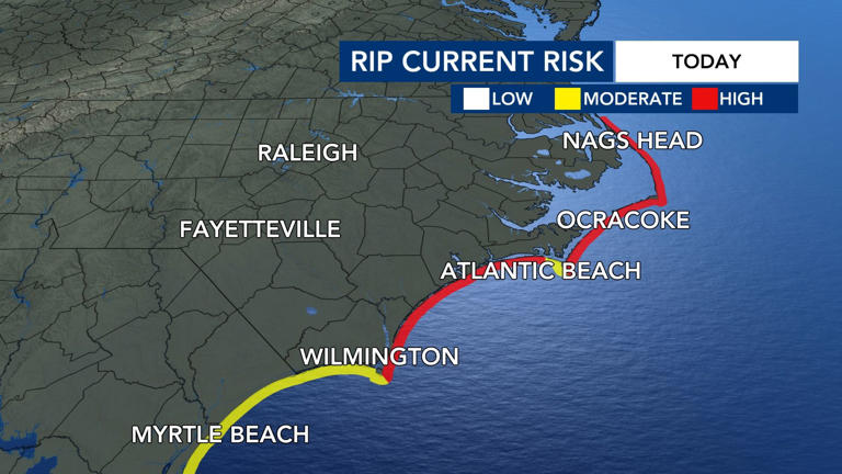 Beware rip current risk: Life guards 'very busy' along North Carolina's ...