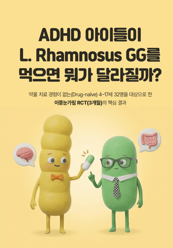 [카드뉴스] ADHD 아이들, L rhamnosus GG 먹고 삶의 질 향상?