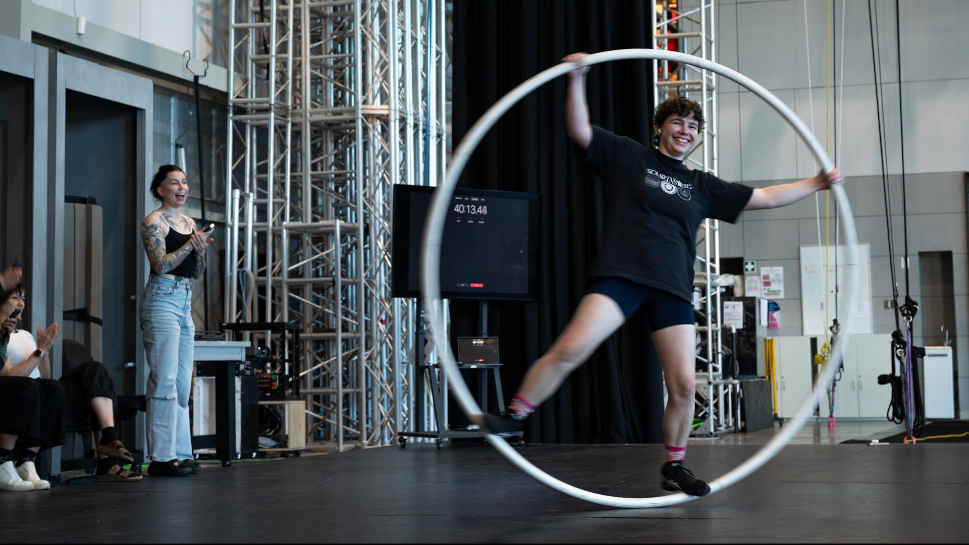Longest duration spinning in a cyr wheel - 1 hour and 3 seconds by ...