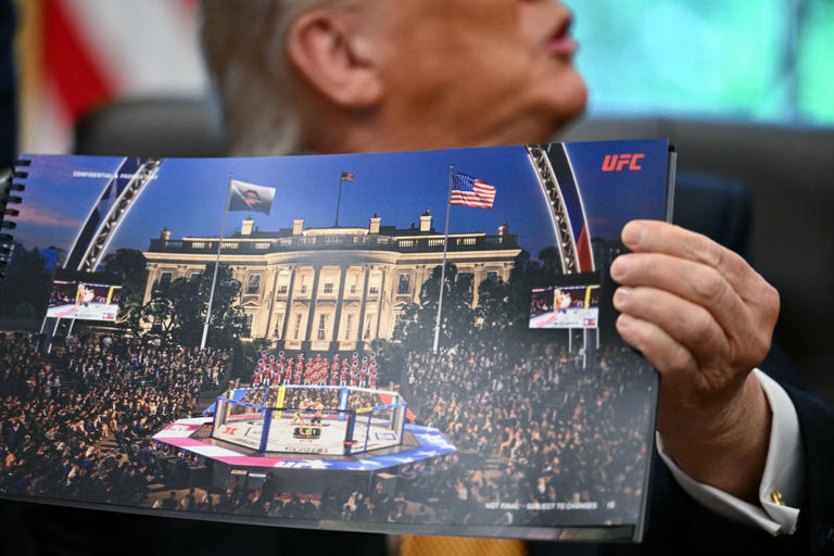 Construction has started for UFC ring to celebrate Trump’s birthday
