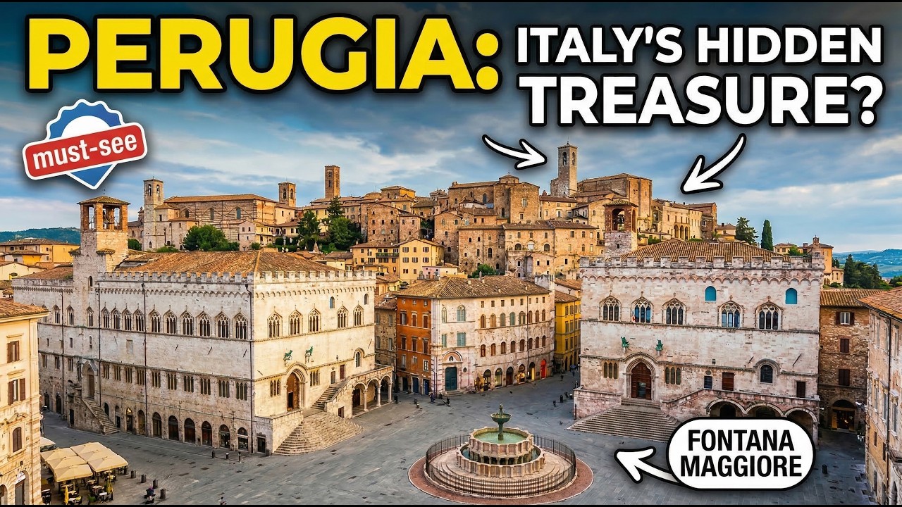 Perugia, Italy 4K romantic walking tour in the heart of Umbria