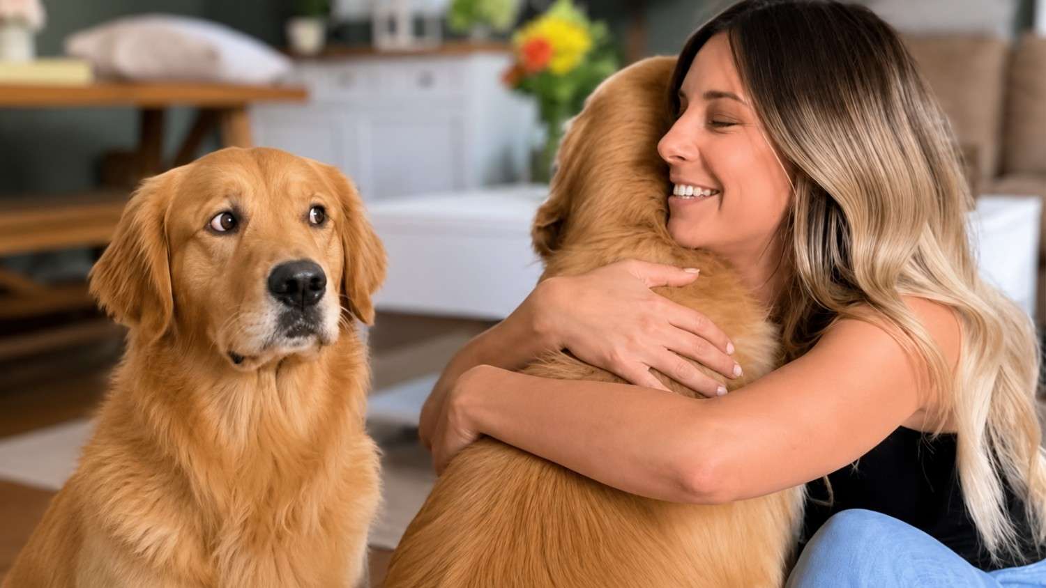 This jealous golden retriever saw everything