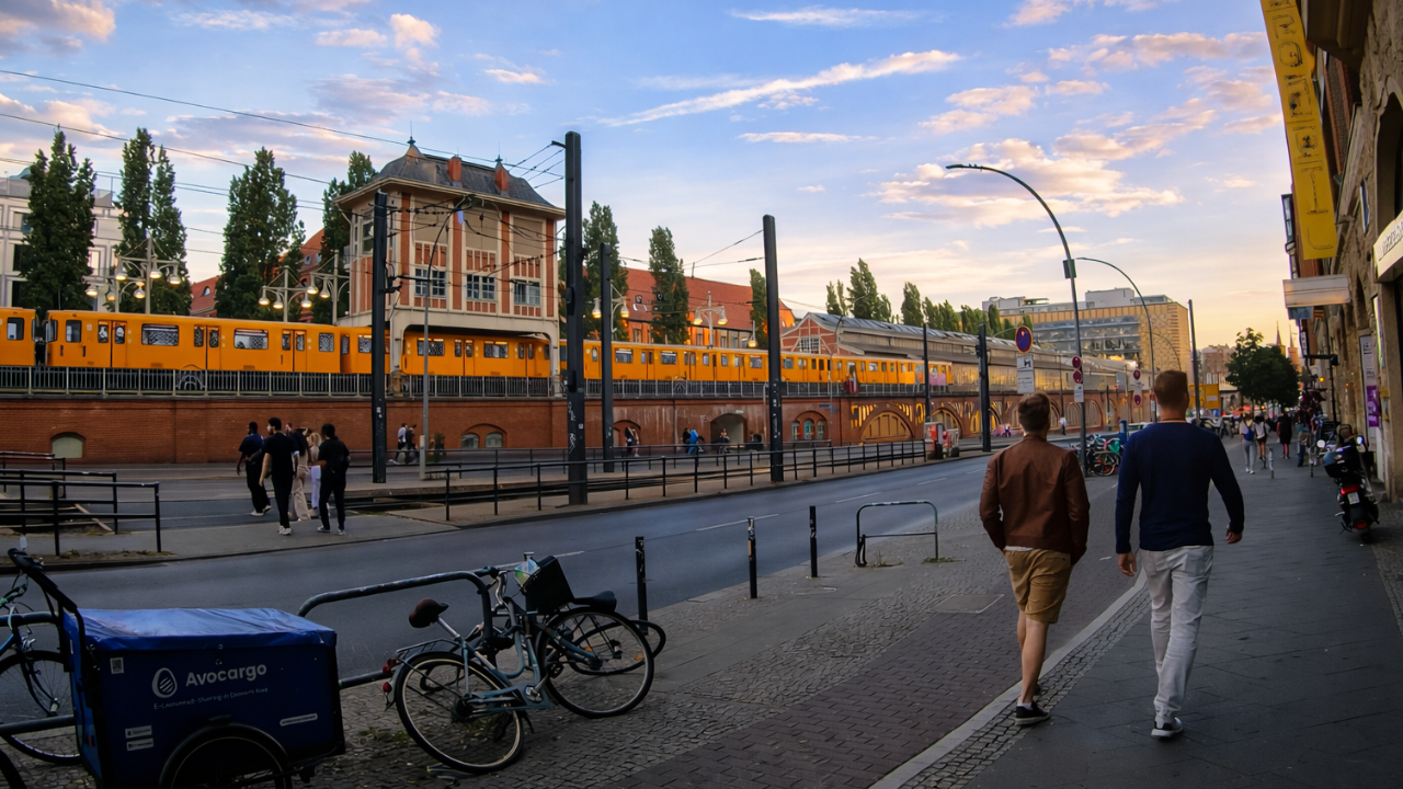 Scenic walk between Friedrichshain and Kreuzberg Berlin (4K)
