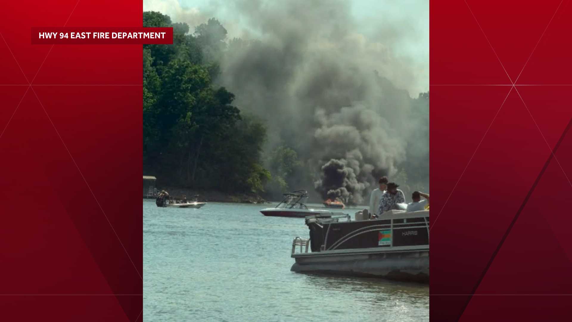 Multiple fire departments respond to boat fire on Beaver Lake