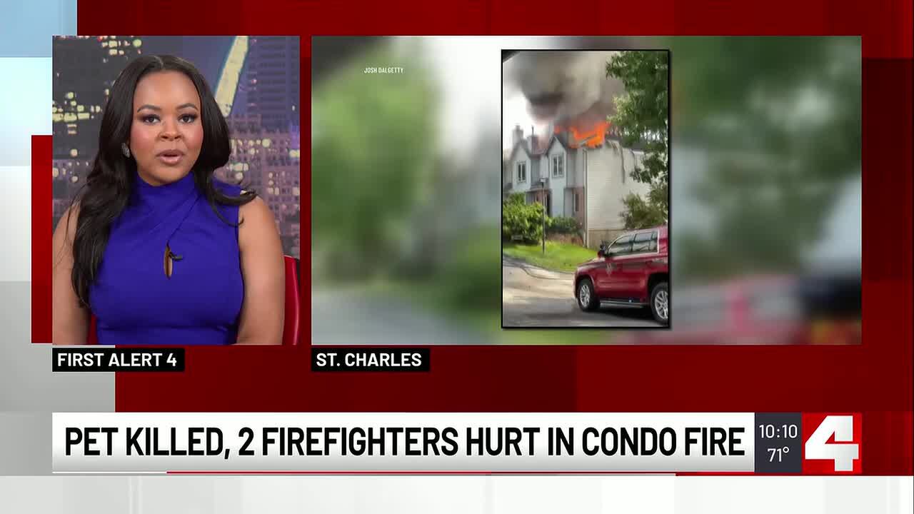 Pet killed, 2 firefighters injured in fire at St. Charles condo complex
