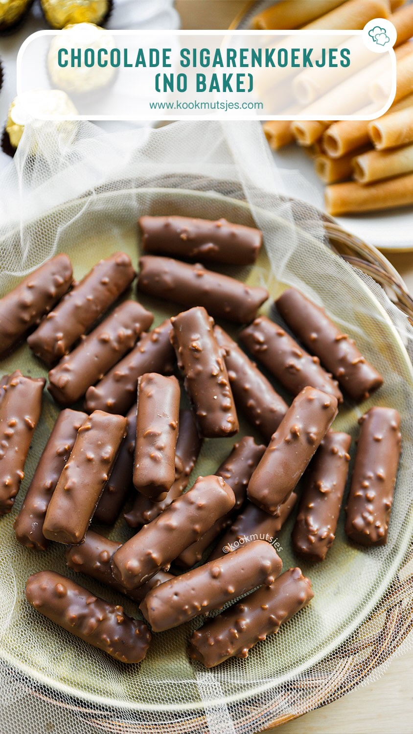 Chocolade sigarenkoekjes no bake eenvoudig recept