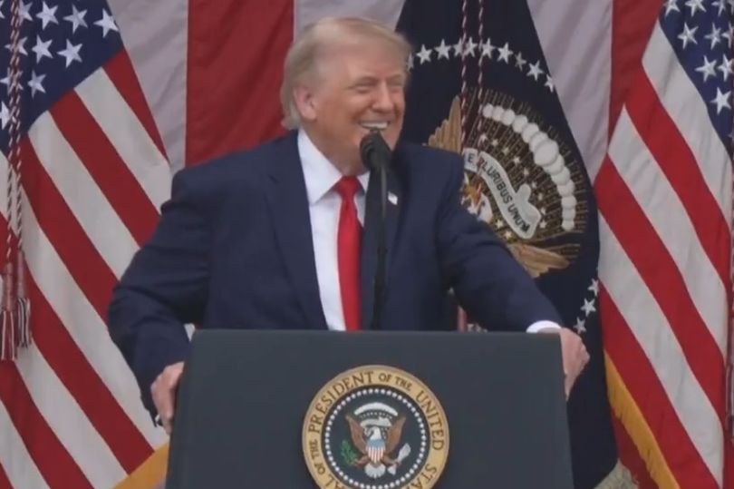 Trump cracks 'disgusting' joke and laughs during Memorial Day speech