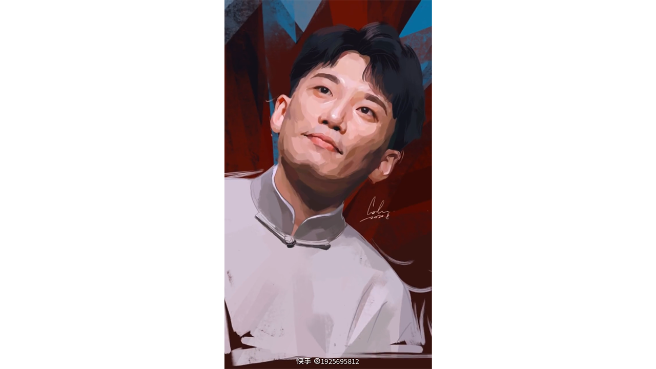 Semi realistic male portrait art with soft painterly texture and ...