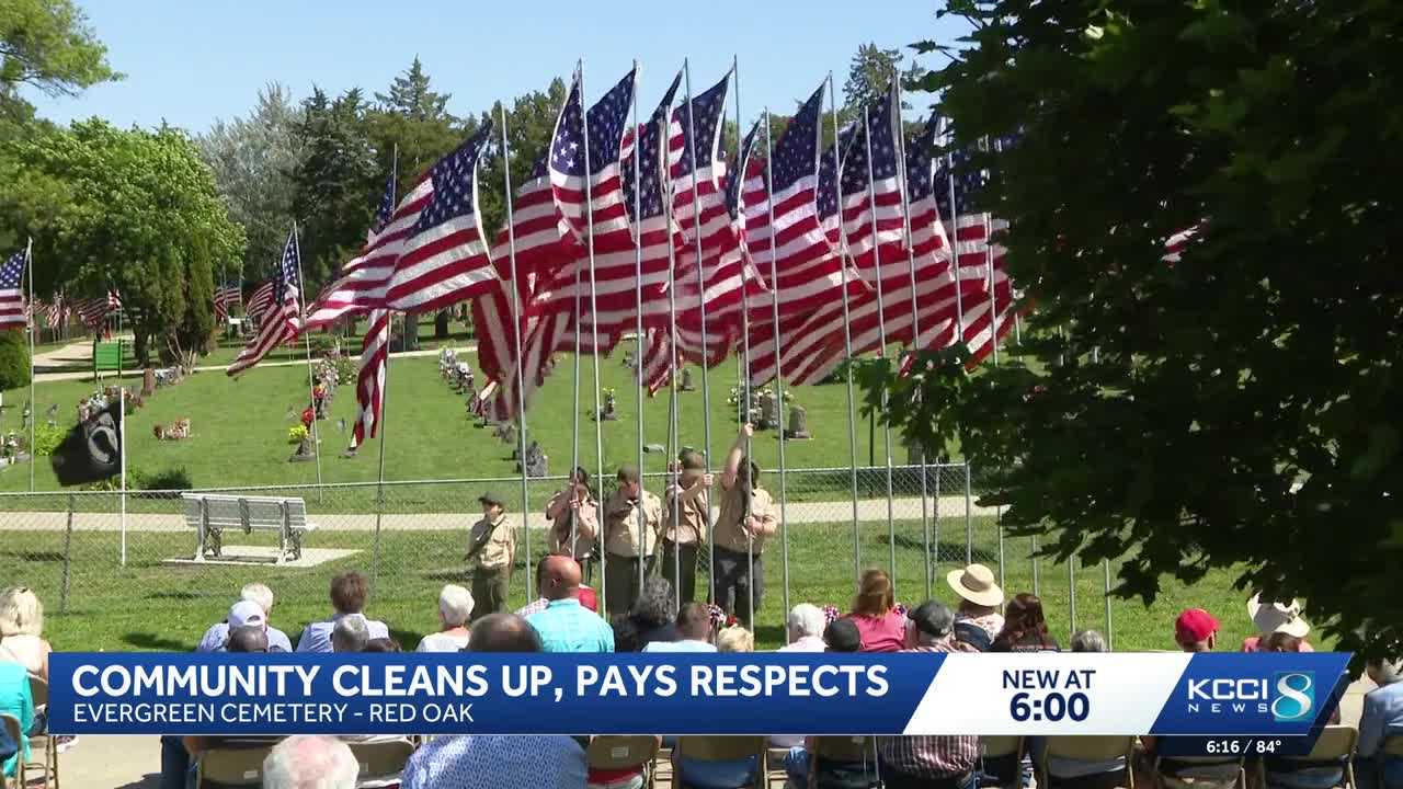Red Oak honors veterans on Memorial Day after cemetery cleared of storm ...