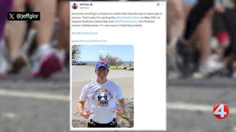 Jeff Glor runs Buffalo Marathon, fundraises for PUNT program