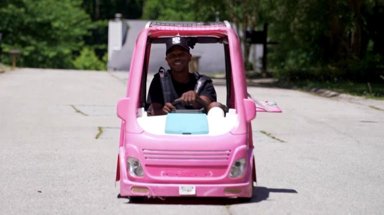 Man sticks power washer engine in Barbie Power Wheels car to keep gas ...