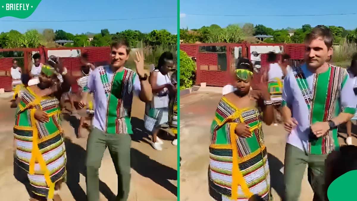 White groom dances to Sepedi wedding song at Limpopo traditional ...