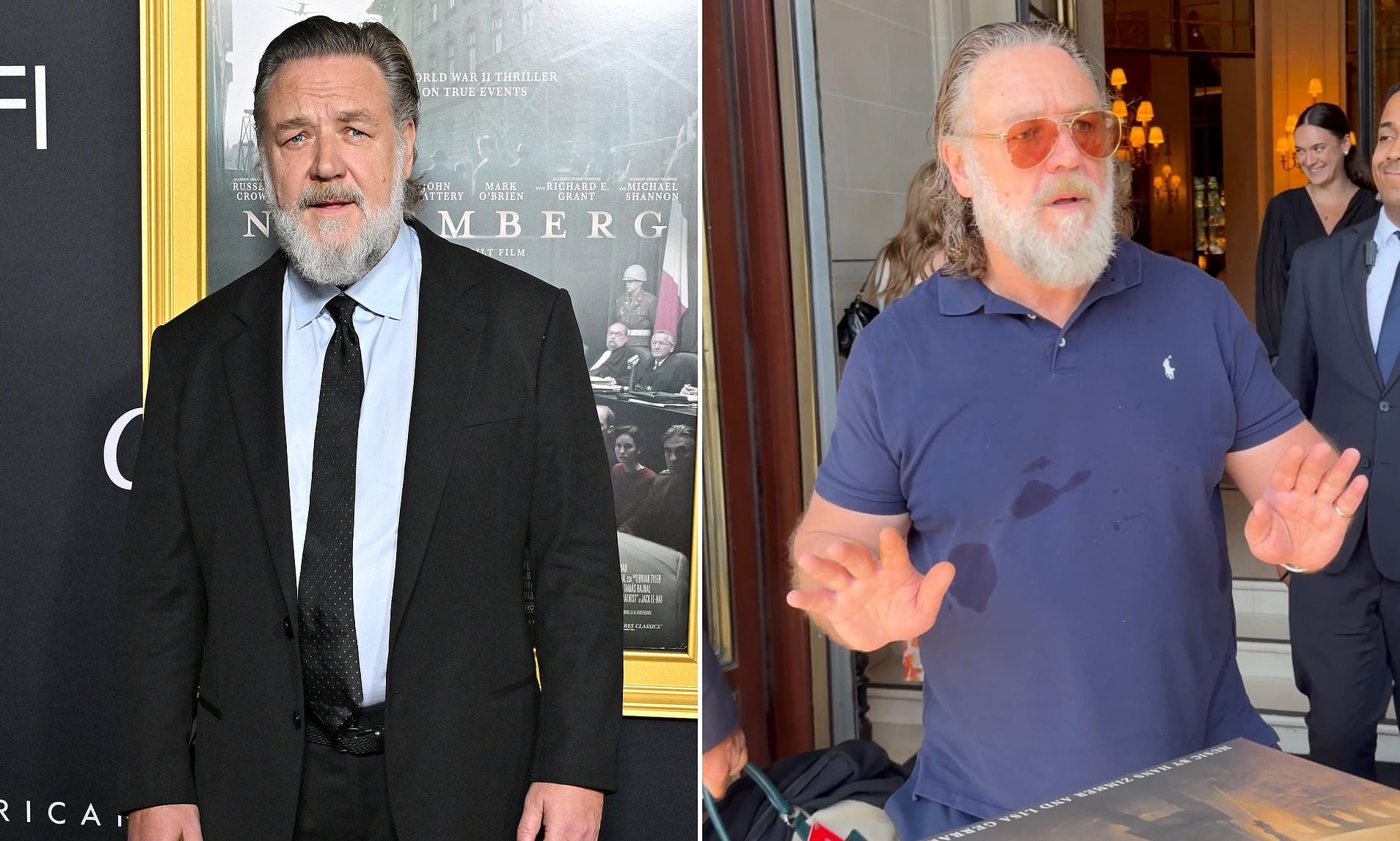 Angry Russell Crowe scolds fans waiting for his autograph outside Paris ...