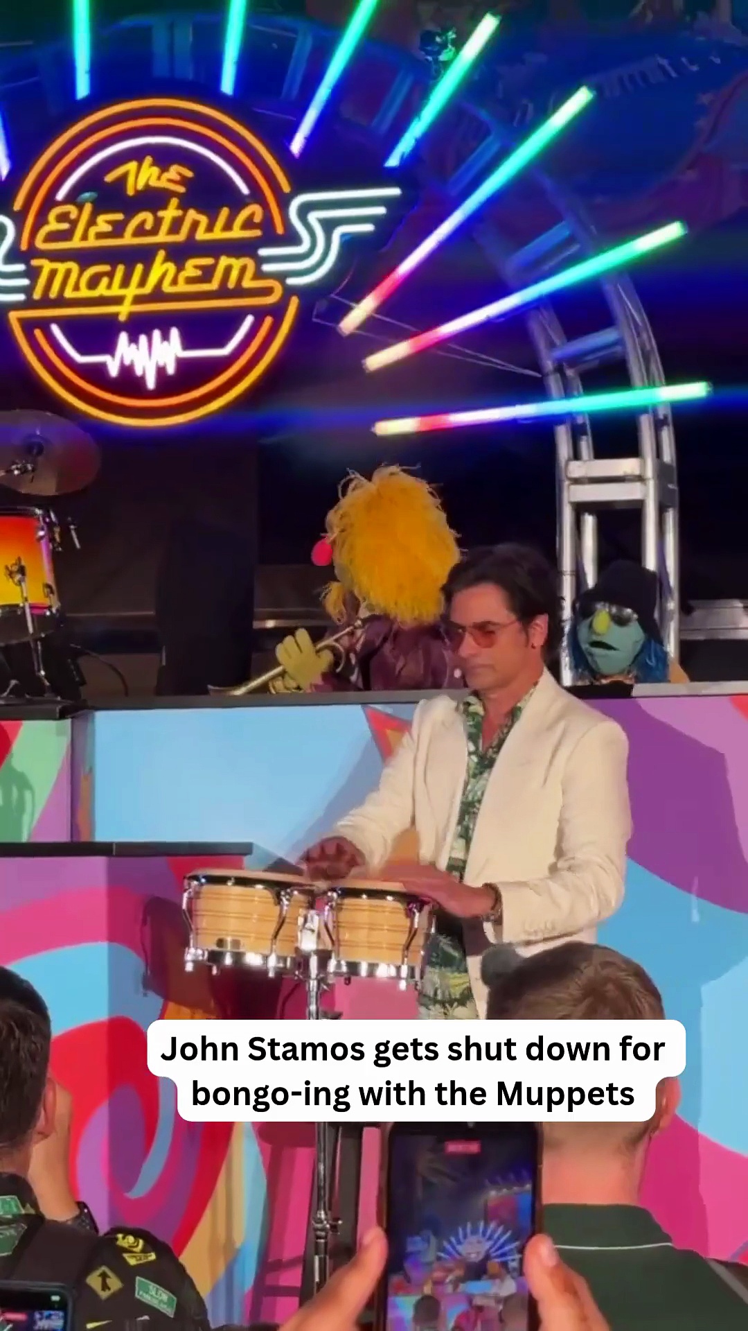 John Stamos gets shut down for bongo-ing with the Muppets
