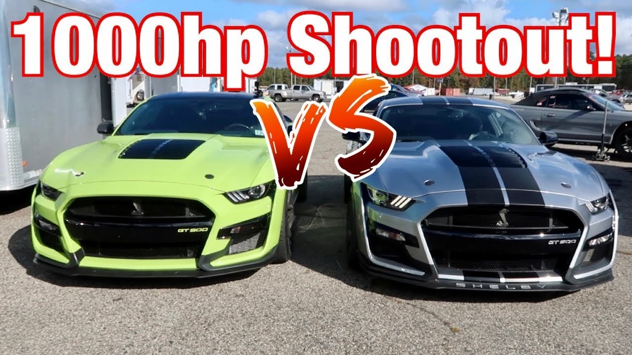1st 1000hp vs 1000hp 2020 GT500 drag race! Photo finish!