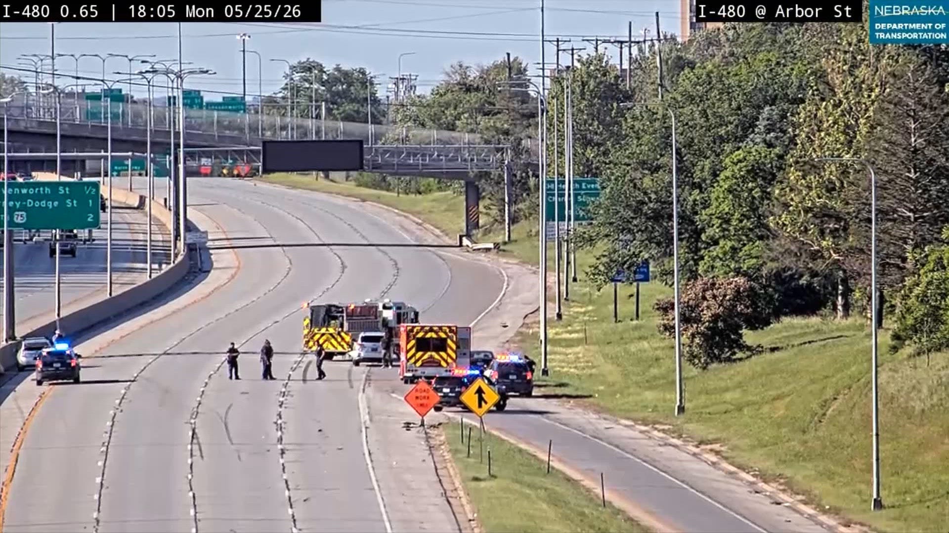 Motorcycle crash closes section of I-480