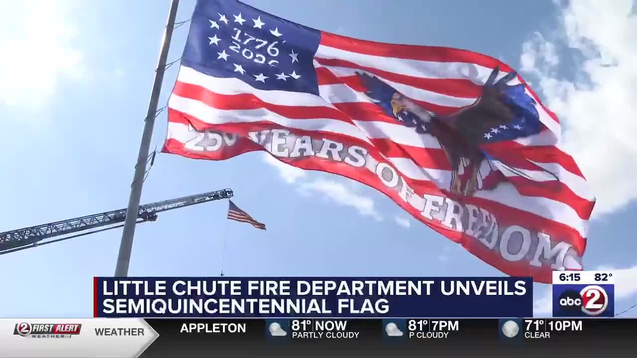 Little Chute firefighters raise flag honoring veterans, nation’s 250th ...