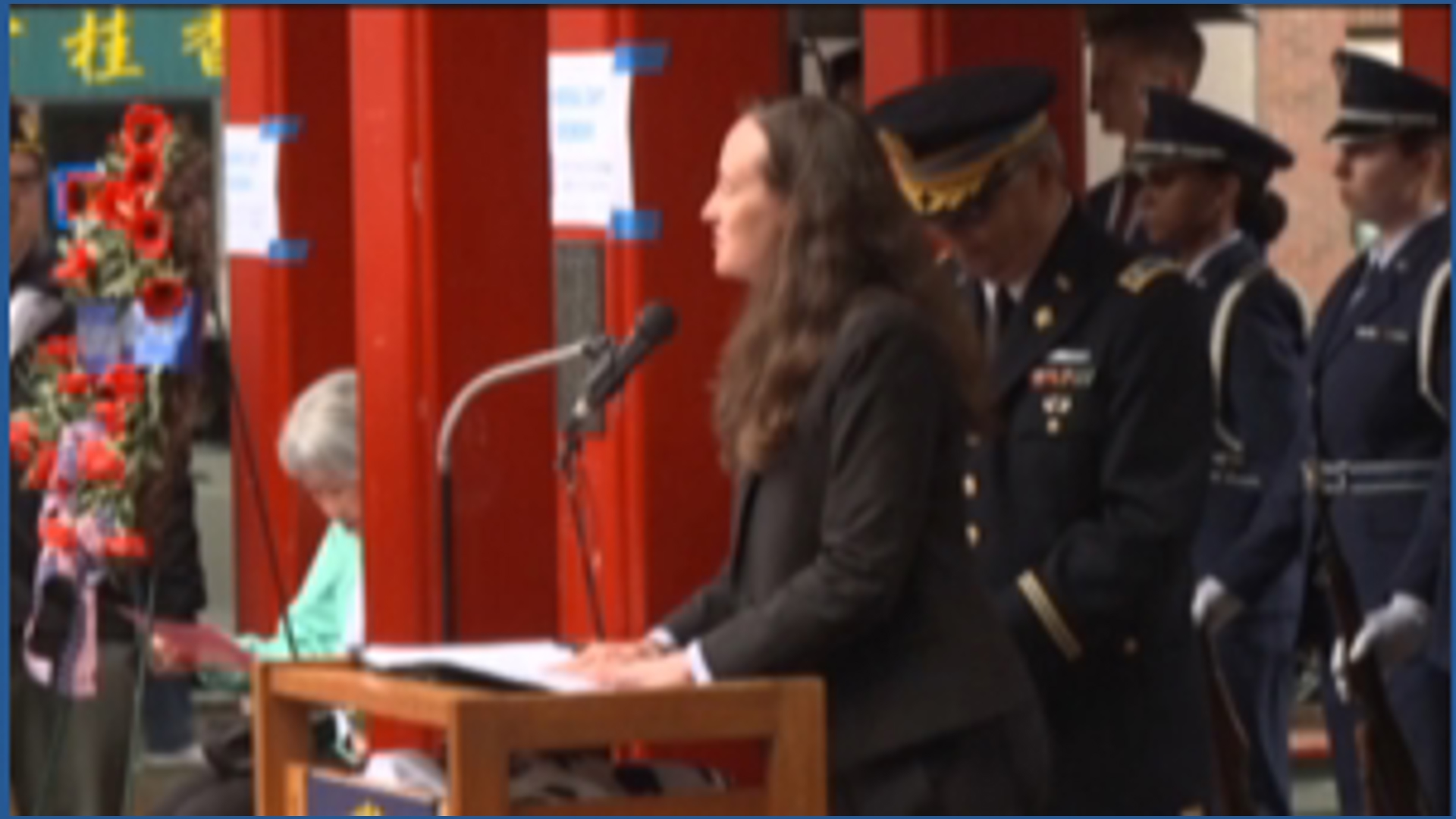 Seattle Mayor Katie Wilson speaks at Memorial Day ceremony