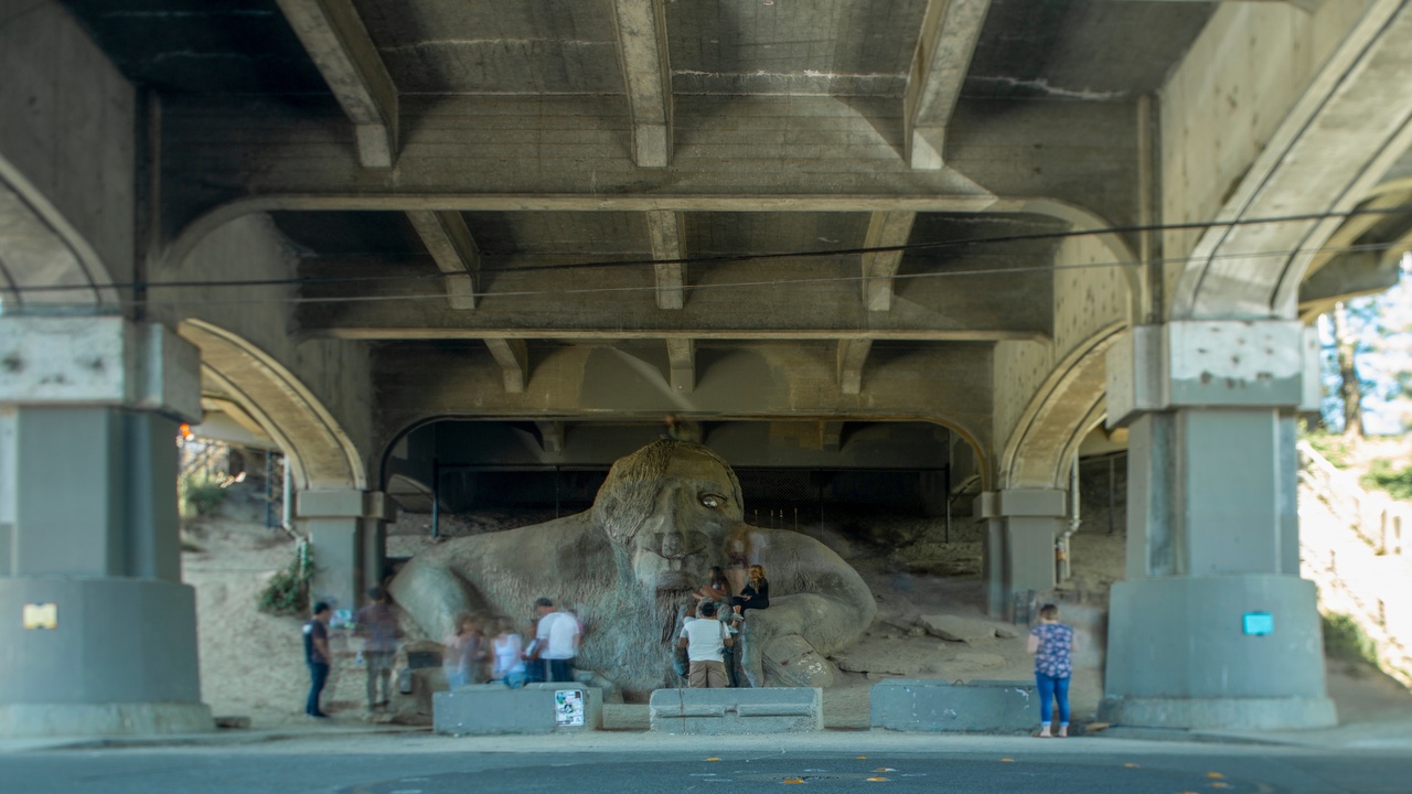 Under a Seattle bridge, a 13,000-pound troll has gripped a real car ...