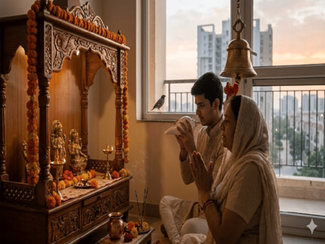 If you hear the sound of a conch shell or a temple bell in the morning ...