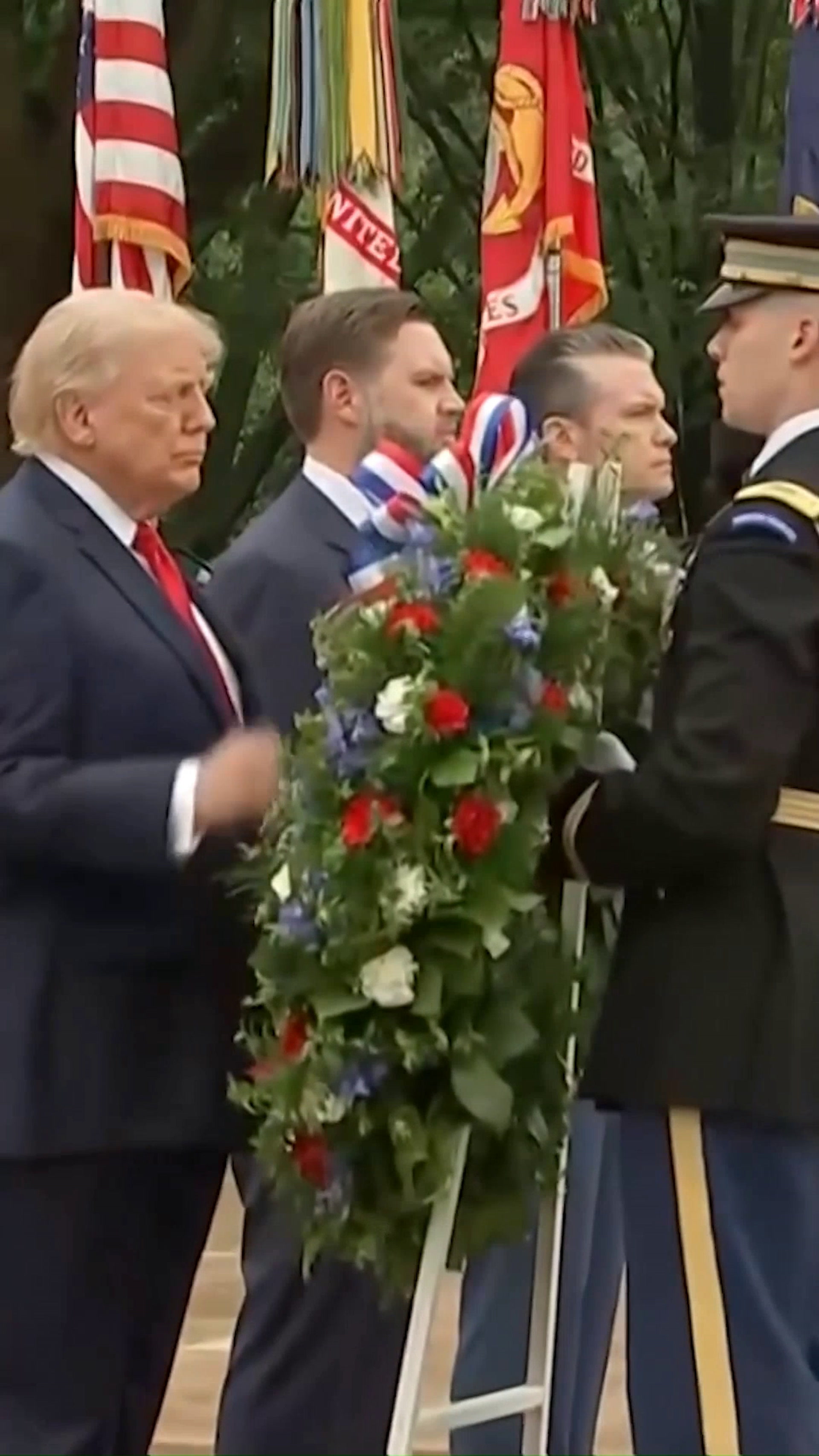 Donald Trump lays wreath at Tomb of Unknown Soldier to mark Memorial Day