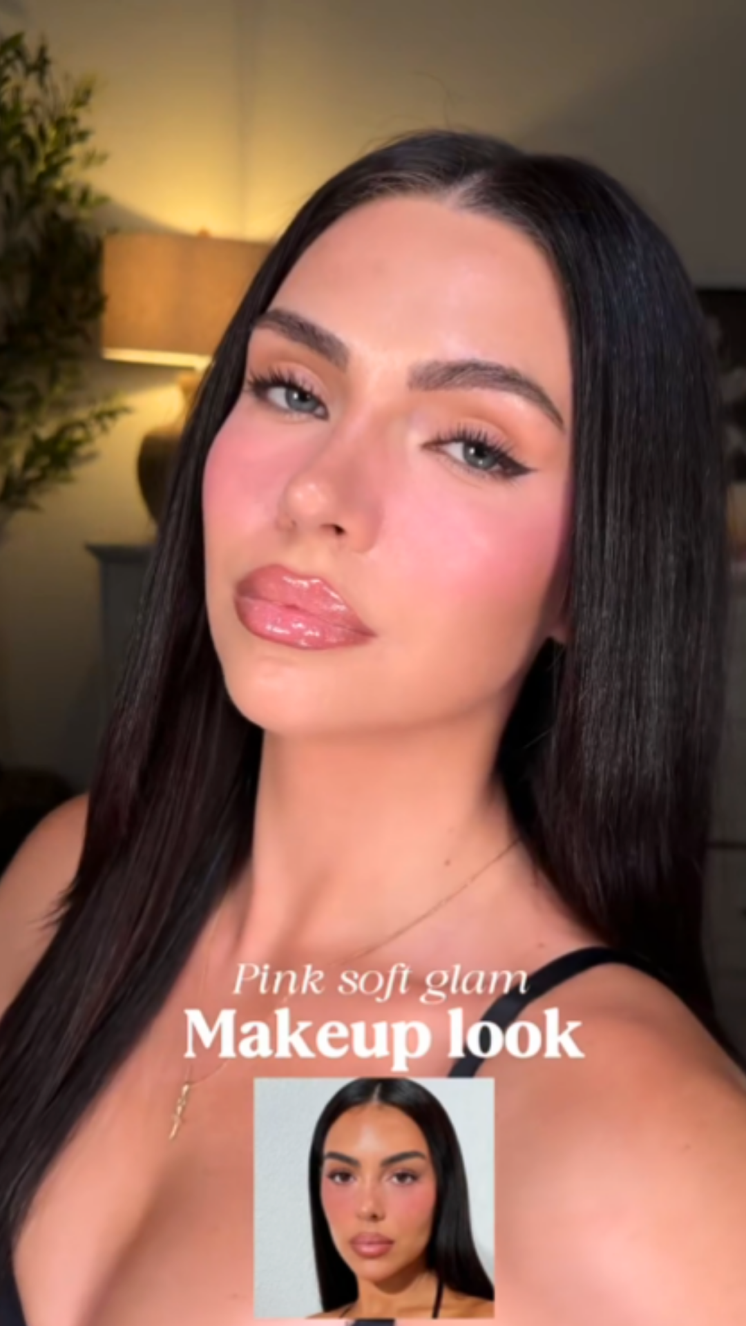 Pink soft glam makeup look tutorial
